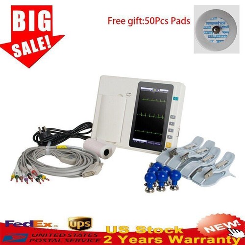 Portable Digital 3-channel 12-lead ECG/EKG Monitor Electrocardiograph ...