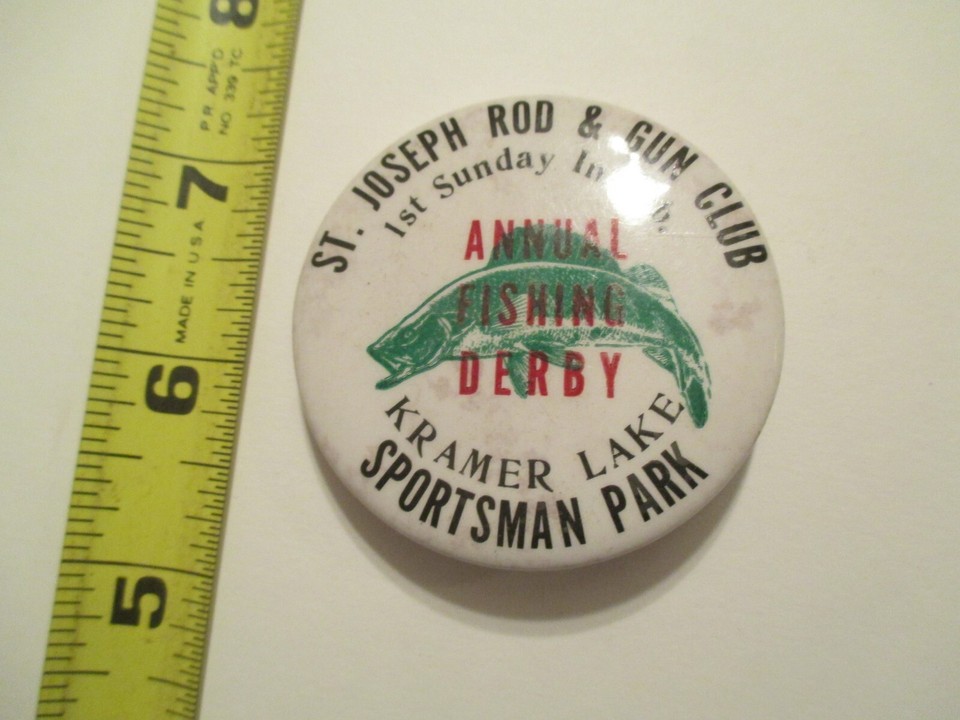 St Joseph Minnesota Kramer Lake Rod Gun Club Fishing Derby MN Pinback ...
