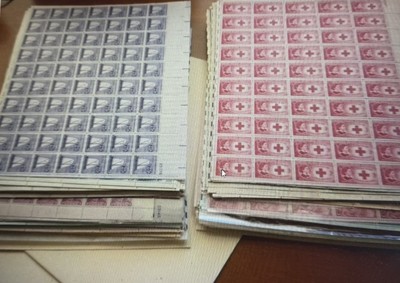 2 Stacks of U.S Mint Sheets! Face Value $4221.90! Including Fox Sheet1 ...