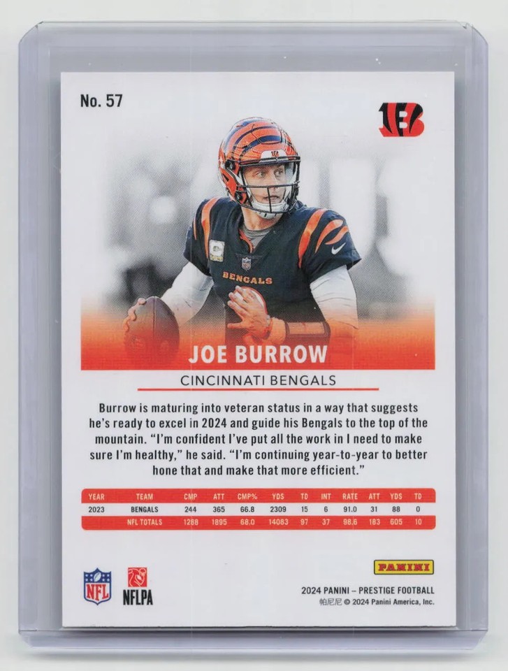 2024 Panini Prestige Joe Burrow #57 Orange Xtra Points 05/50 | eBay