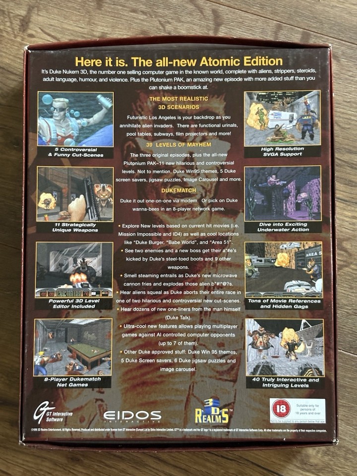 Duke Nukem 3D Atomic Edition Big Box PC Complete Retro DOS Game Rare ...