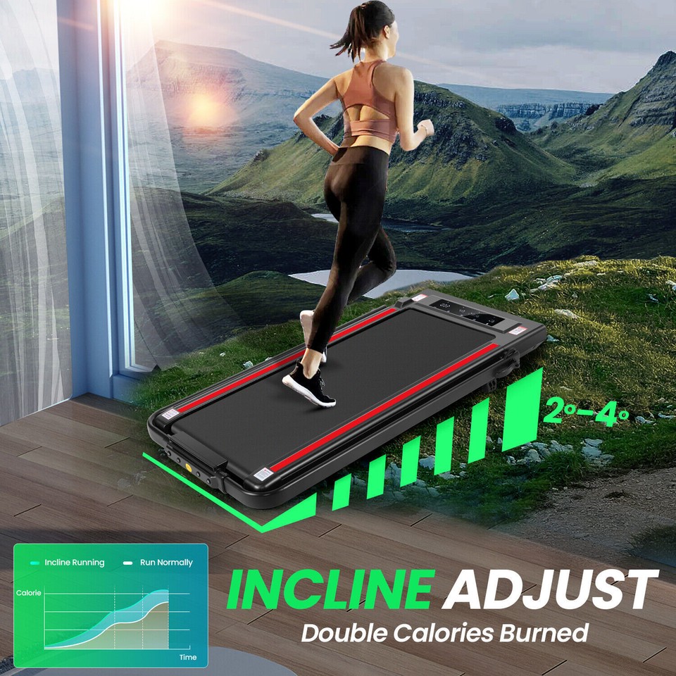 Treadmill Folding Running Walking Machine w/ App Control 2-in-1 for ...