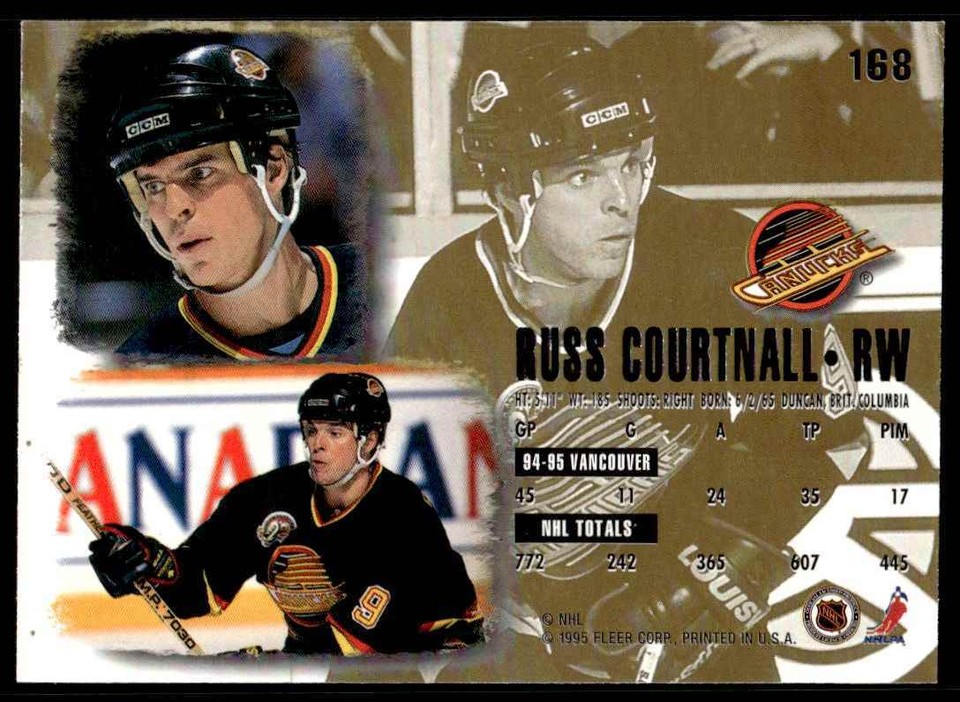 1995-96 Fleer Ultra Russ Courtnall Vancouver Canucks #168 | eBay
