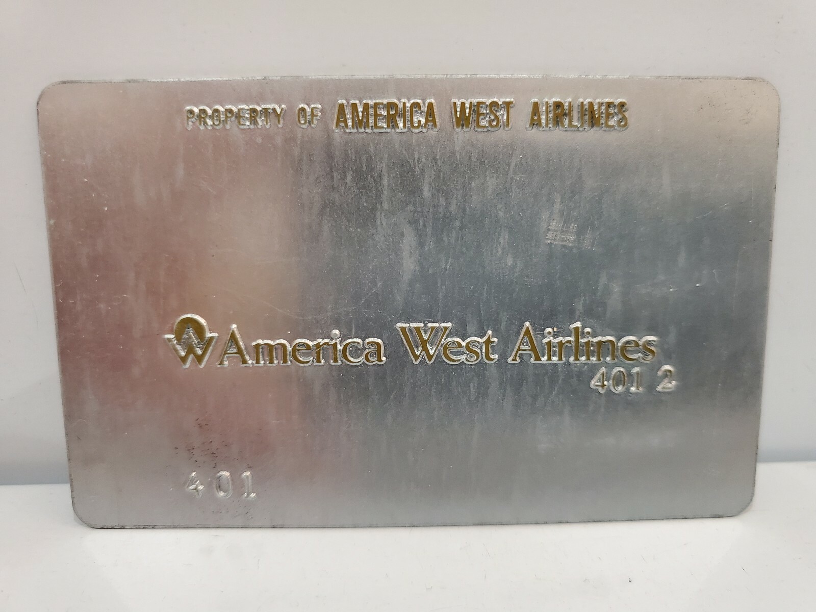 AMERICA WEST AIRLINES / Airlines Travel Agent Validation Plate #401 | eBay