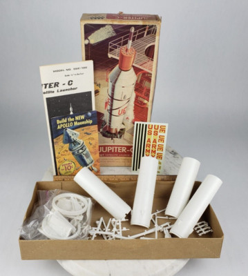 Vintage 1966 HAWK Jupiter-C Explorer Satellite Launch Vehicle Model Kit ...