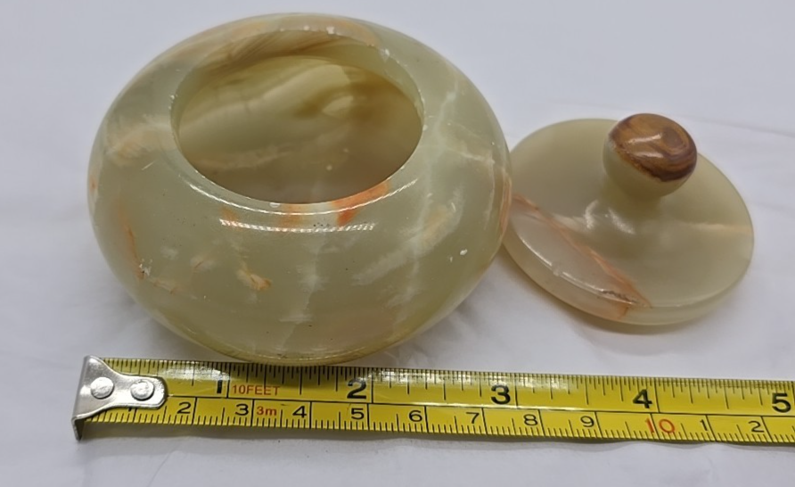 Vintage Trinket Box Small Lidded Round Earthy Minimalist MCM Stone Pot ...