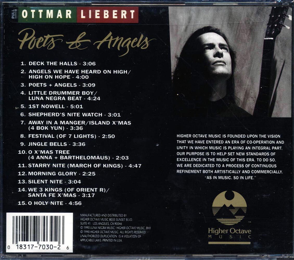 Ottmar Liebert Poets & Angels Music 4 The Holidays - Audio CD LN for ...