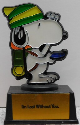 Vintage Peanuts Snoopy "I'm Lost with Out You" Aviva Trophy Nice HTF | eBay