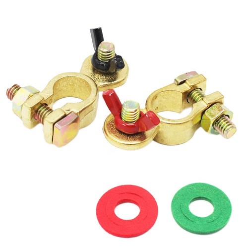 Battery Terminal Connectors Wing Nut Marine Brass Clamps M8 Stud Boat ...
