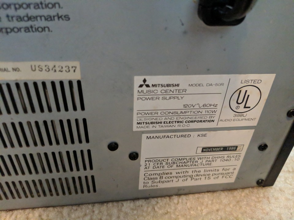 VTG Mitsubishi CD Cassette Receiver DA-50R W/ 2 Mitsubishi SS-50 Speakers Read | eBay