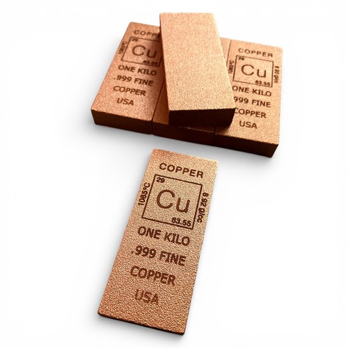 5 PACK of 1 (One) Kilogram Kilo .999 Copper Bullion Bars - Textured | eBay