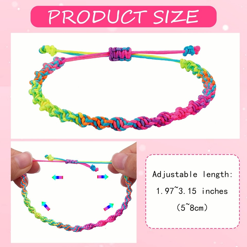 5 Pcs Braided Nylon Thread Cord Bracelets Colorful String Knotting ...