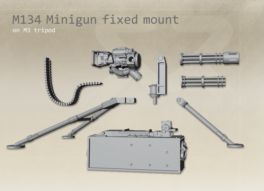 M134 Minigun on Tripod - 1/35, 1/32, 1/24, 1/18, 1/16 resin model | eBay
