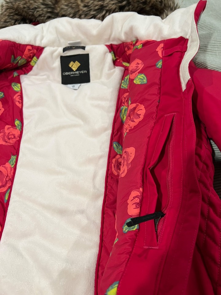 $400+ NWT Obermeyer Resort Red Insulated Ski Coat Jacket w Faux Fur ...