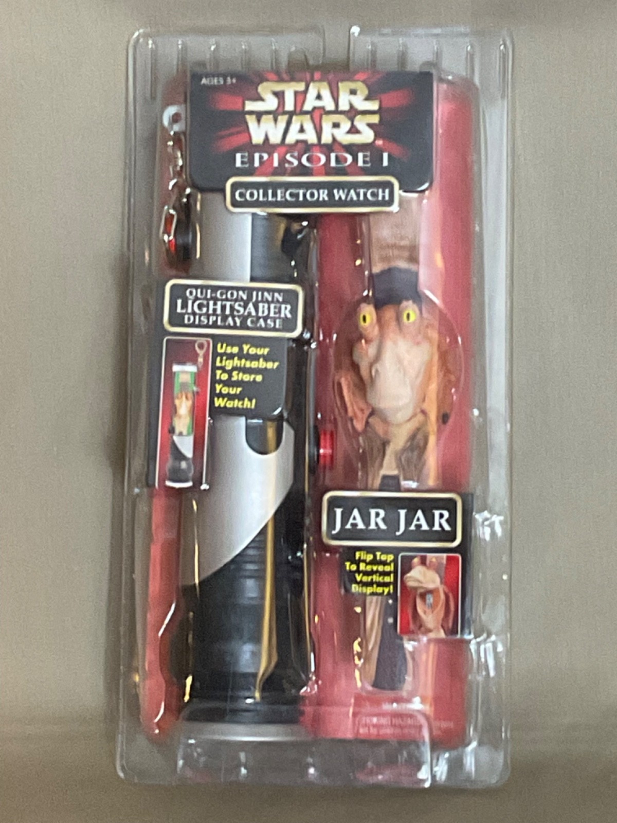 Star Wars Episode 1 Jar Jar Binks Collectors Watch & Lightsaber Display ...