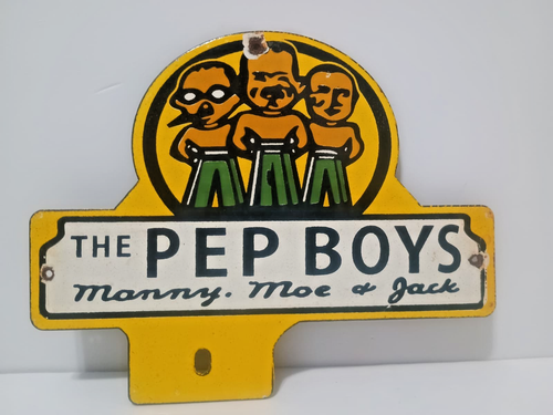 Vintage THE PEP BOYS Porcelain Enamel Sign 10" x 6" Inches | eBay