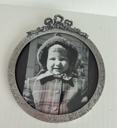 Antique Silver Colored 6" Round Photo Frame #177 | eBay