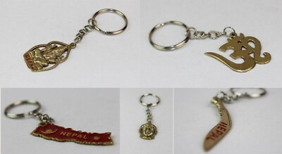 HANDMADE Brass Metal Keychain Khukuri Fob Keyring Om Buddha Ganesha ...