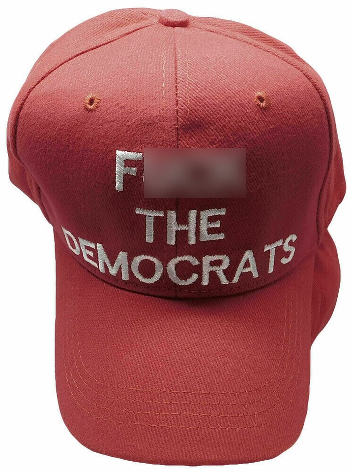 TRUMP 2024 Democrats SUCK Red With White Letters Cotton Embroidered Cap ...