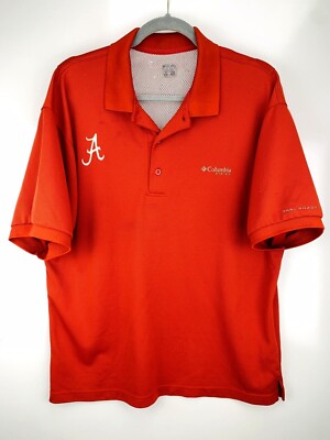 Columbia PFG Collegiate Alabama Polo Shirt Red Mesh Omni-Shade Size XL ...