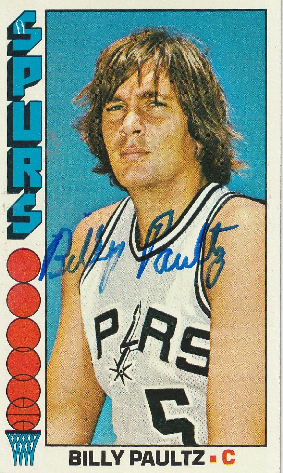 BILLY PAULTZ SAN ANTONIO SPURS SIGNED 1976 TOPPS CARD #15 | eBay