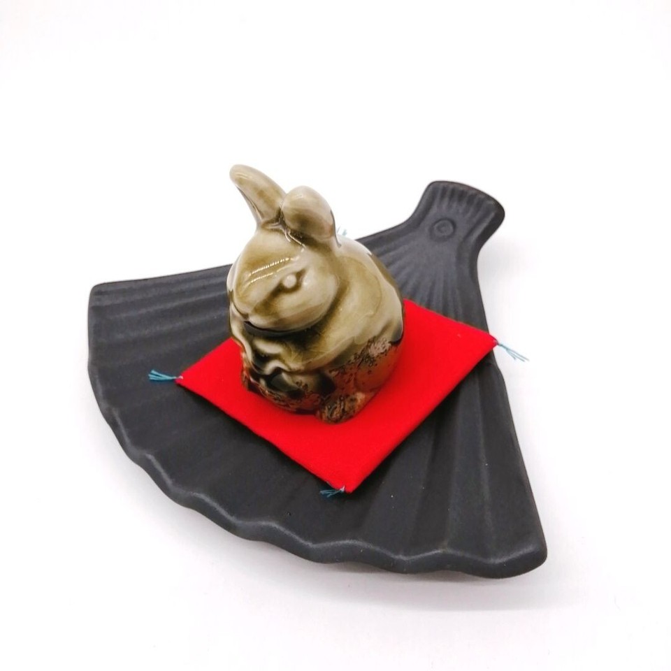 Japanese Ceramic Rabbit Figure Vintage SHIGARAKI Ware ETO Zodiac OTA820 ...