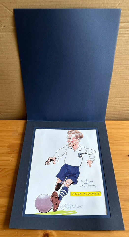 PRESTON NORTH END TOM FINNEY CARICATURE PRINT BY BOB BOND 2005 (SIGNED ...