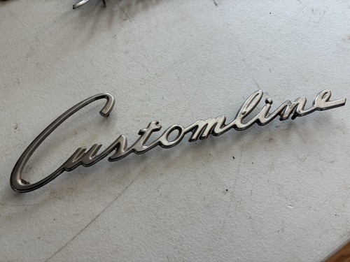 1952-1954 Ford Customline Script Emblem OEM Fender Badge Trim Vintage ...