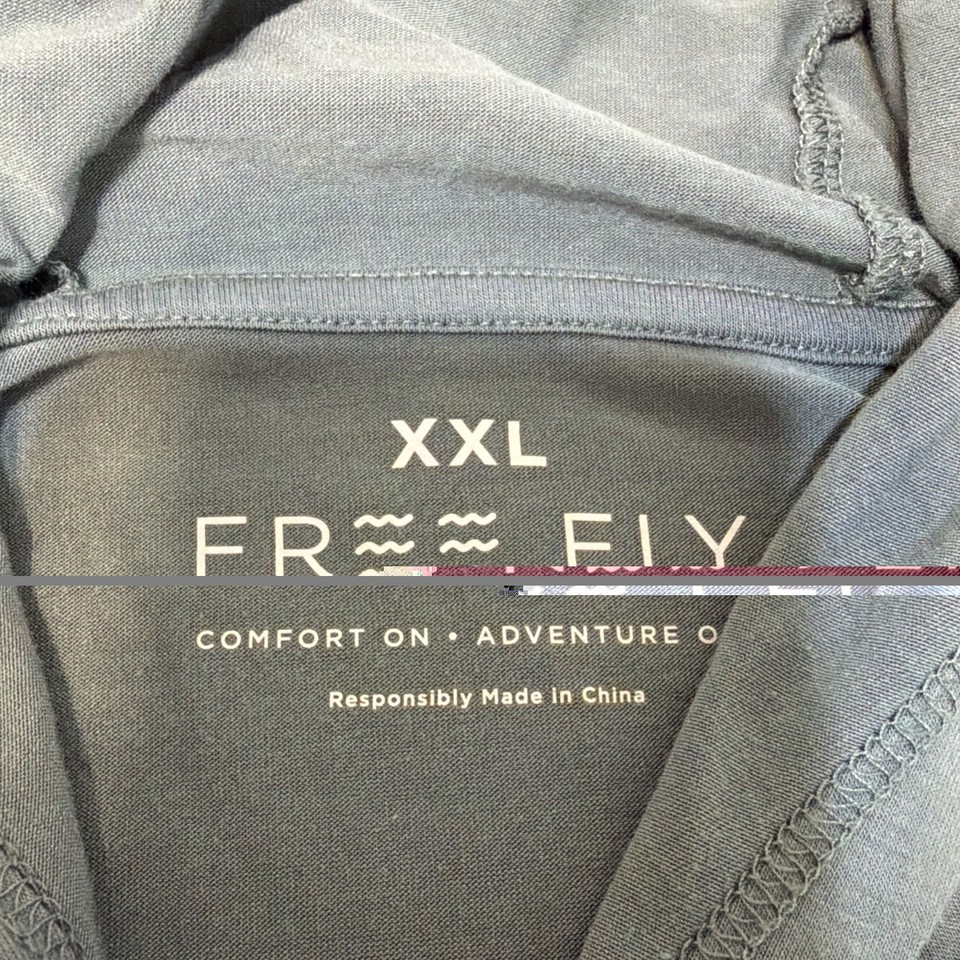 Free Fly Hoodie Men's 2XL blue Performance Bamboo Fleece Pullover ...
