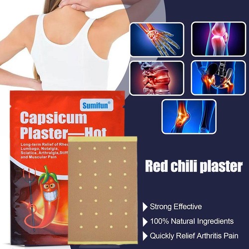 8pcs/Bag Capsicum Plaster Hot Pain Relieving Patch Pain Straint.1z ...