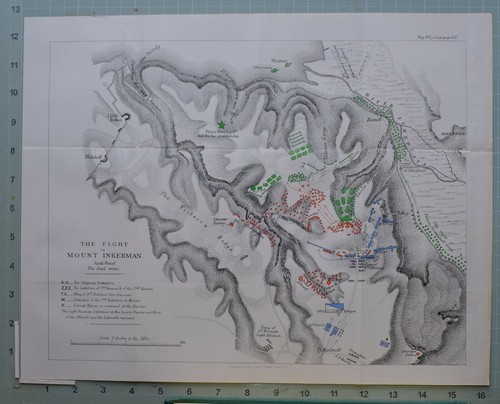 1863 CRIMEAN WAR MAP/BATTLE PLAN FIGHT MOUNT INKERMAN 6th PERIOD FINAL ...