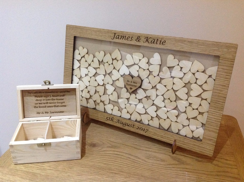 Personalised drop box Oak frame Wedding Guest Book | eBay