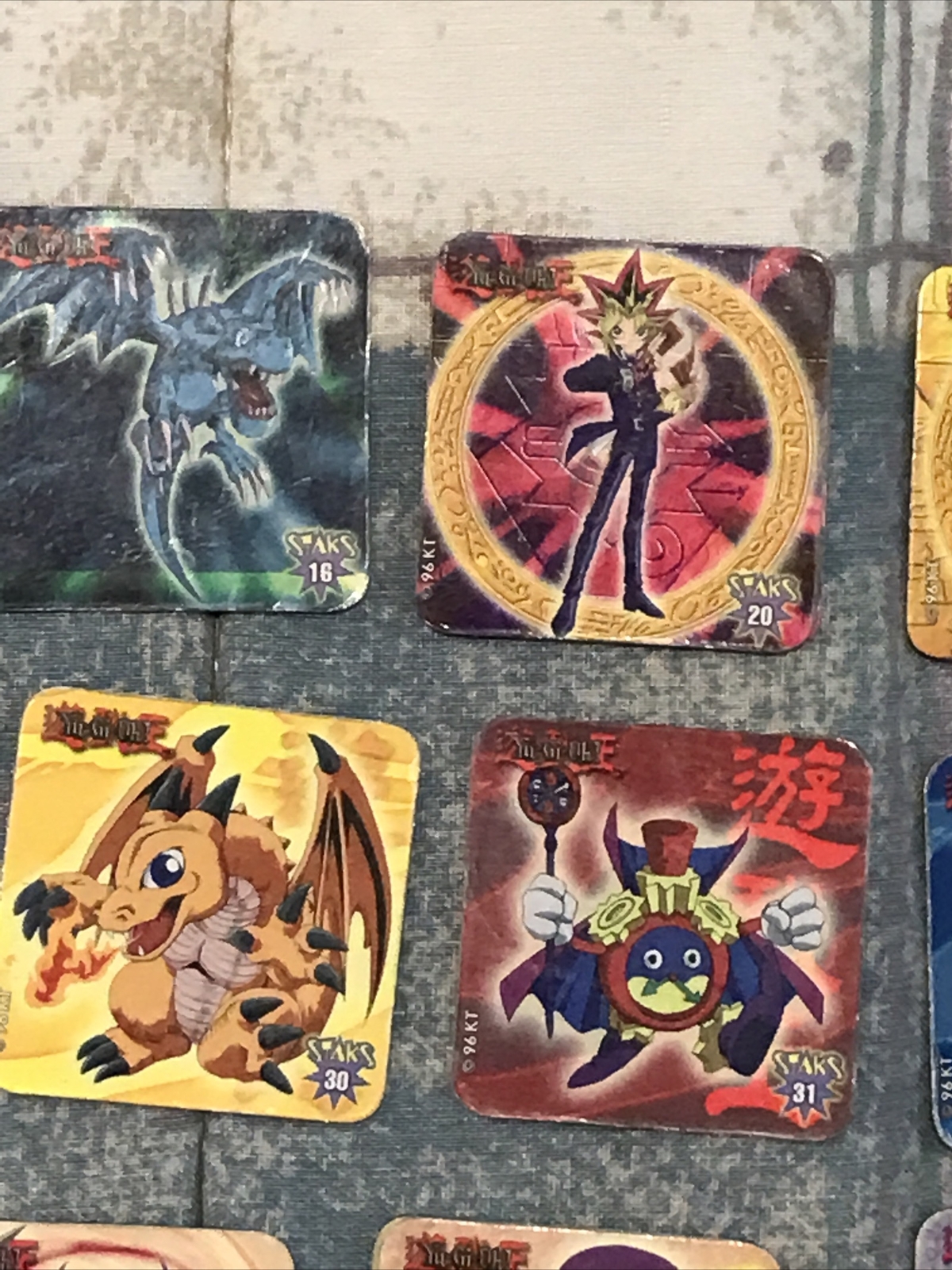 1996 “YUGIOH” PANINI STAX magnet Lot of 32 Different Magnets 50+ Total ...