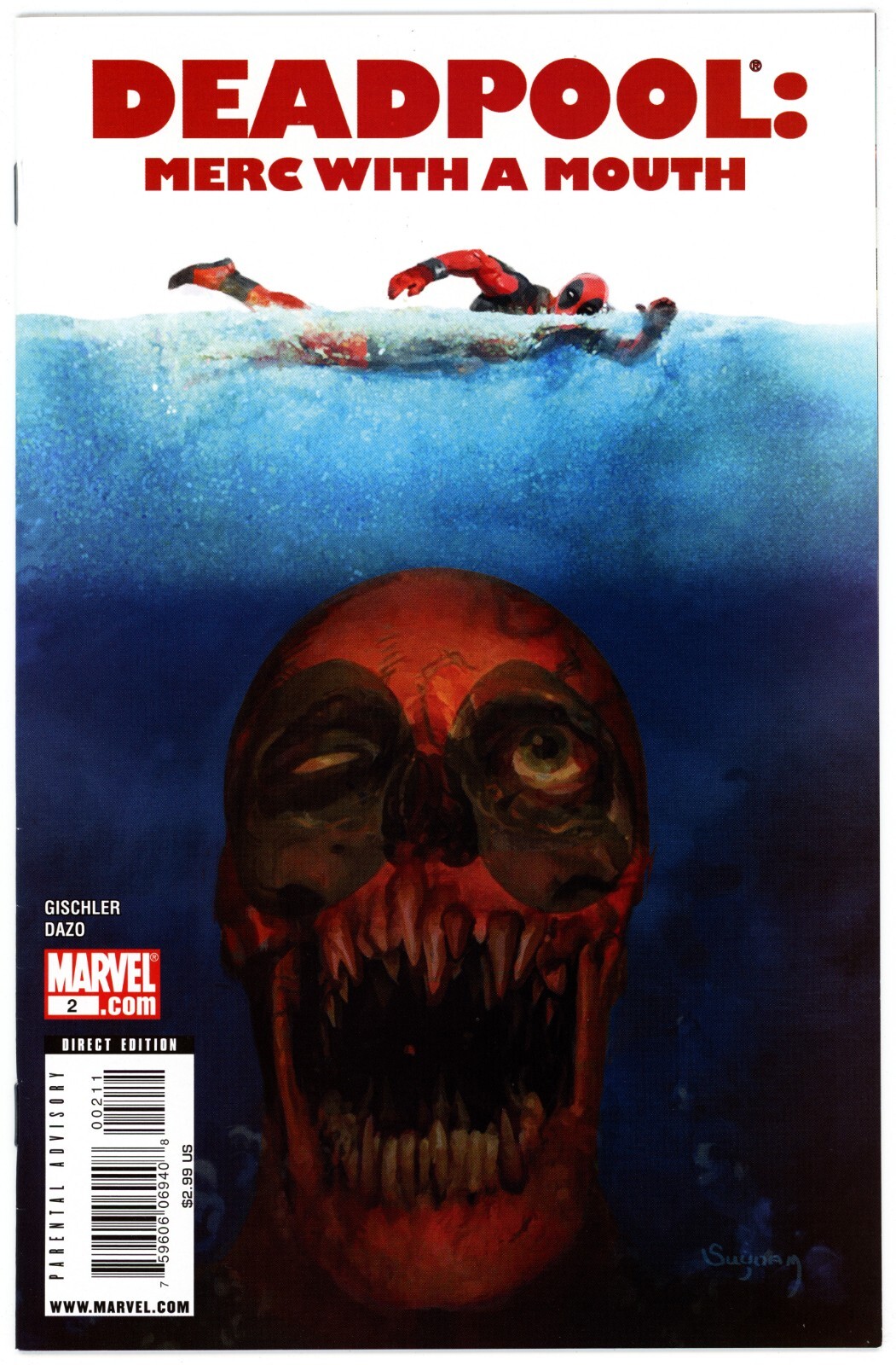 Deadpool: Merc with a Mouth #2 NM- 9.2 2009 Arthur Suydam Jaws Homage ...