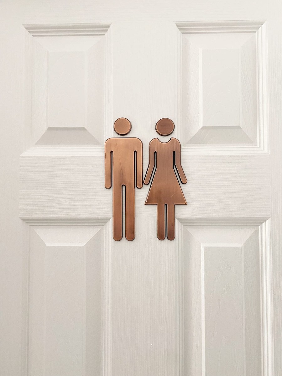 Bronze Unisex Bathroom Sign ADA Restroom Sign With Braille Several