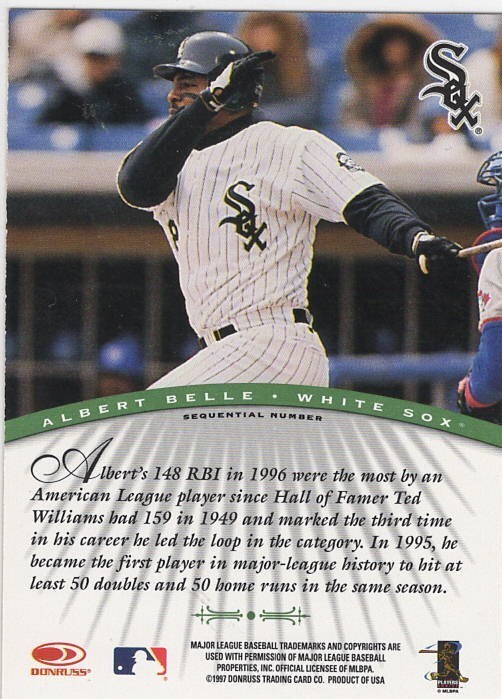 1997 donruss signature millennium marks albert belle autograph unsigned ...