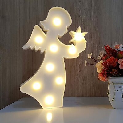 Angel LED Night Light Lamp Kids Angel Shape Battery Operated 25cm | eBay UK