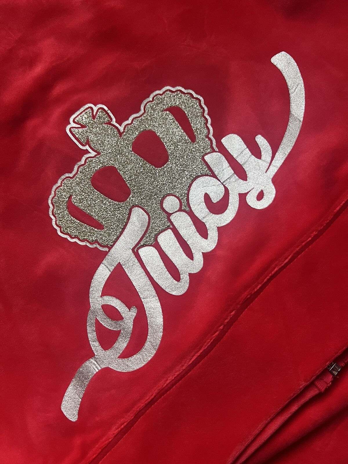Juicy Couture 2X-LARGE Red With Gold Logo Velour Tracksuit Set -Hoodie ...