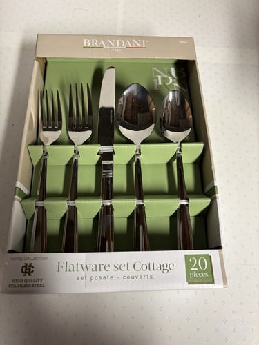 Brandani Italy Stainless Steel 20-Piece Flatware Set Glossy Finish | eBay