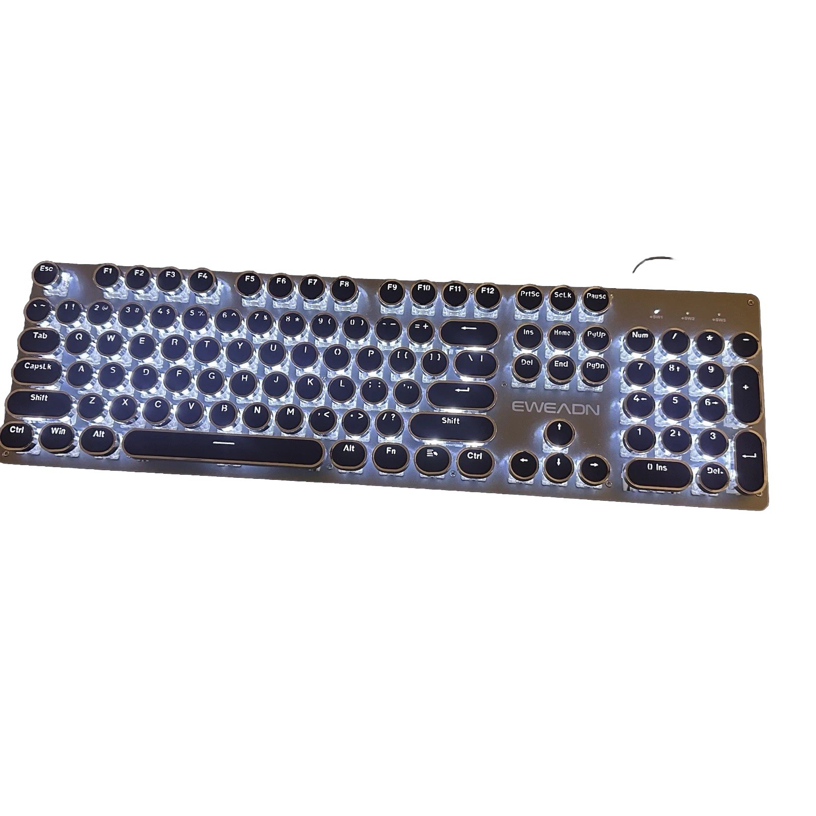 EWEADN TK100 Typewriter Keyboard Wired Mechanical Keyboard, 104 Keys ...