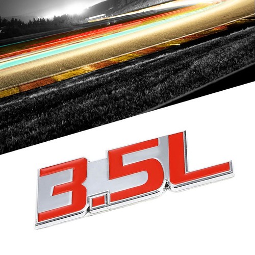 Red/Chrome 3.5L Engine Auto Logo Trim Badge Emblem Metal Decal Plate 3M ...