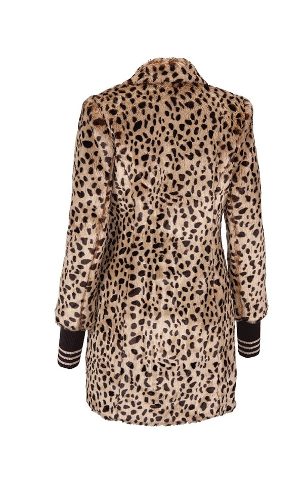 Cabi Josephine Coat Small Faux Fur Leopard Print, Removable Cuffs 3727 ...
