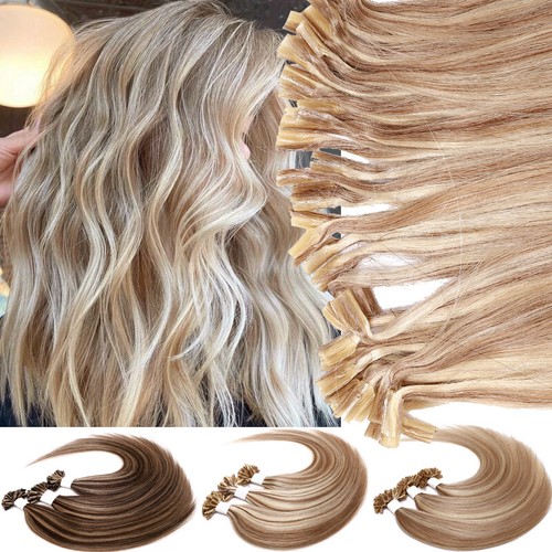 Pre Bonded U-Tip Nail Keratin 100% Remy Human Hair Rxtensions 0.5g/s ...