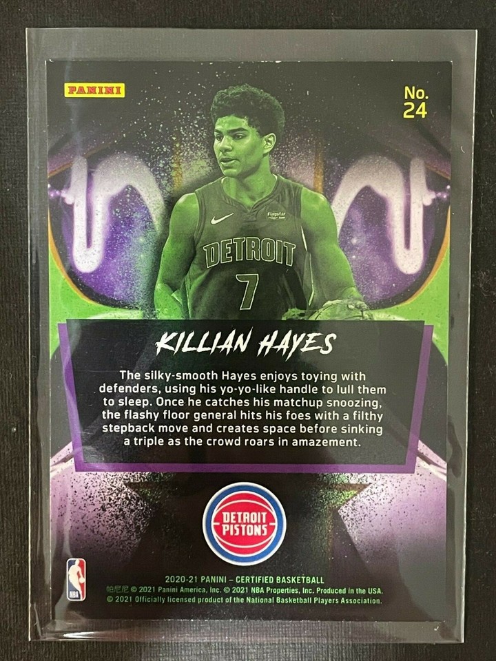 ROOKIE KILLIAN HAYES GRAFFITI INSERT 2020-21 Panini Certified #24 ...