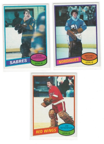 3 Card Lot - 1980-81 Topps Hockey Edwards/Rutherford/Dion CLEAN FREE ...