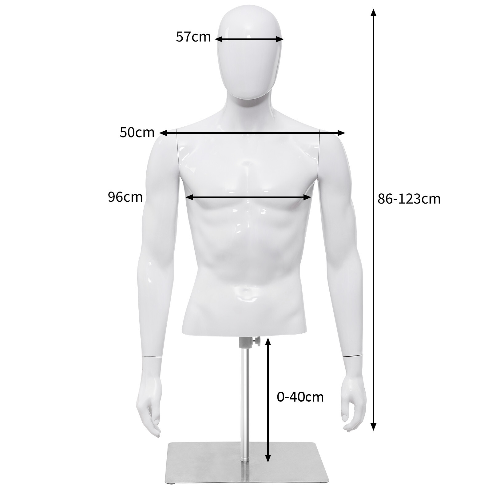 Men Mannequin Torso Upper Body Manikin Realistic Male Shop Window ...