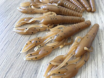 RICK'S FISH ON - 3"/8cm NIPPER / YABBY Soft Plastics ~ PUMPKIN SEED ...