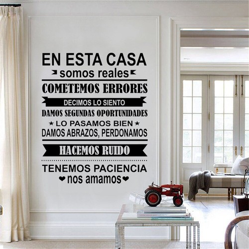 Spanish Casa House Rules Wall Sticker Home Decor Family Quote Decals ...