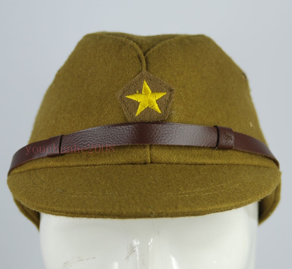 WWII WW2 Japanese Army IJA Officer Field Wool Cap Hat L, badge made of ...
