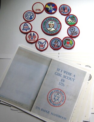 Complete Set 12 GIRL SCOUT IN 1776 PATCHES United States Bicentennial ...